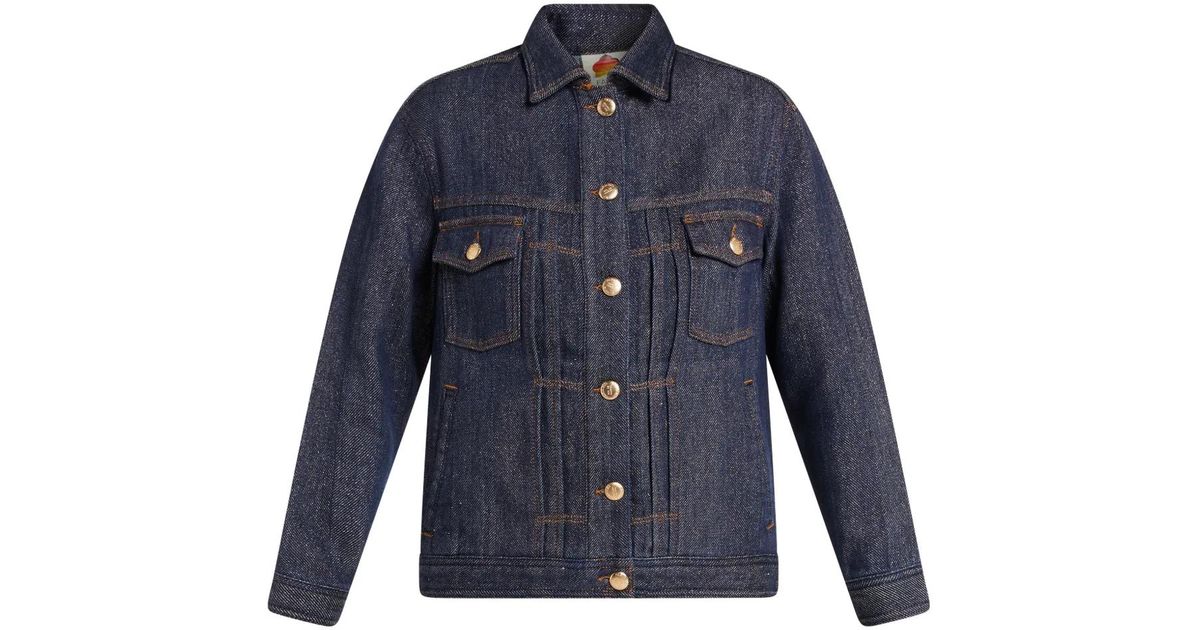 FARM Rio Shine Denim Jacket in Blue | Lyst