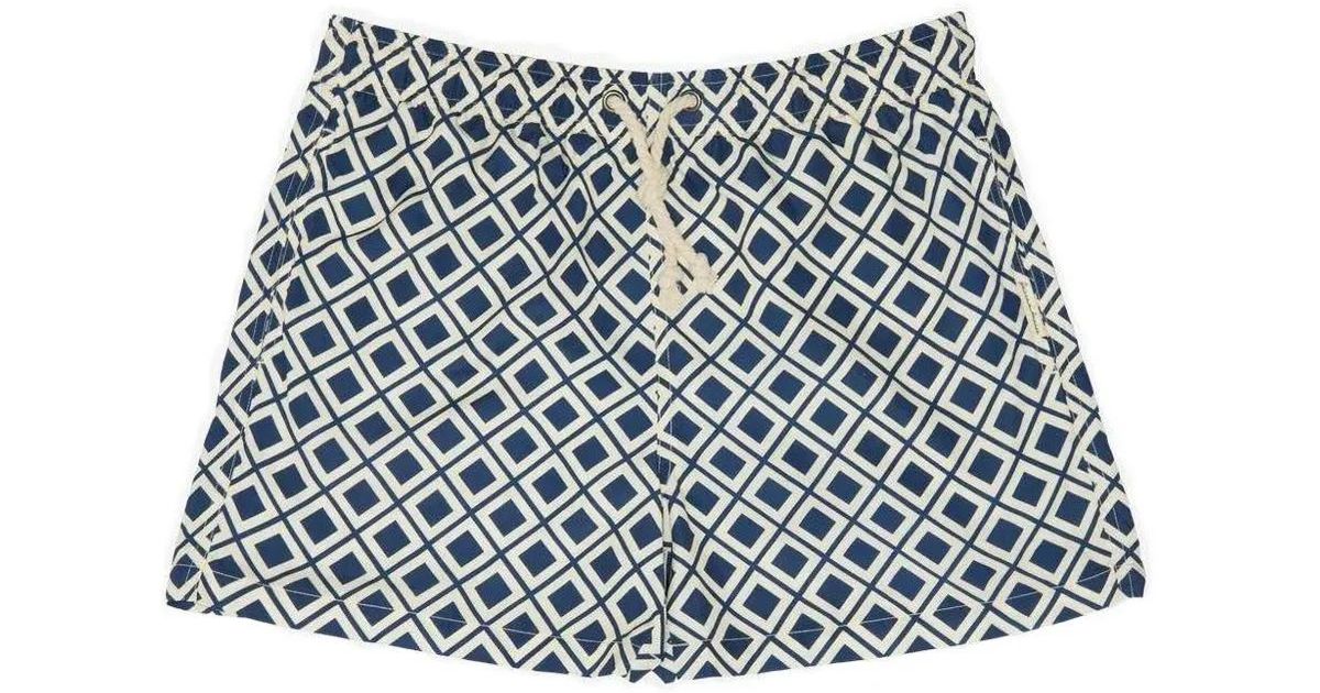 メンズ GASSA D'AMANTE Vieste ジオメトリック トランクス水着 グレー | Lyst