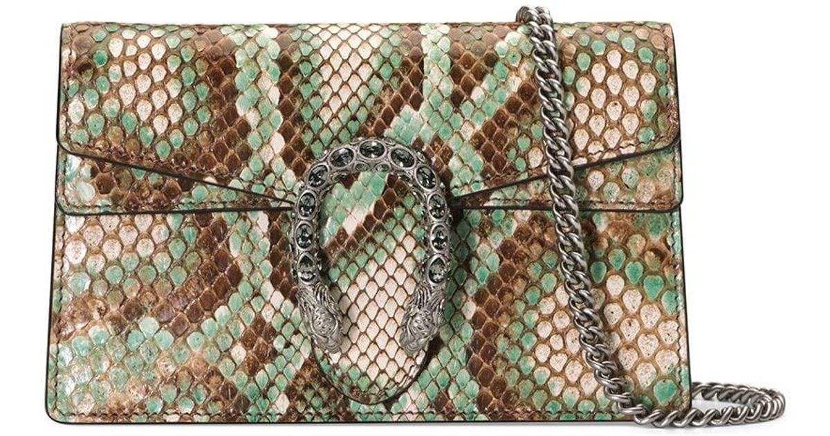 Gucci Dionysus Python Super Mini Bag in Green | Lyst