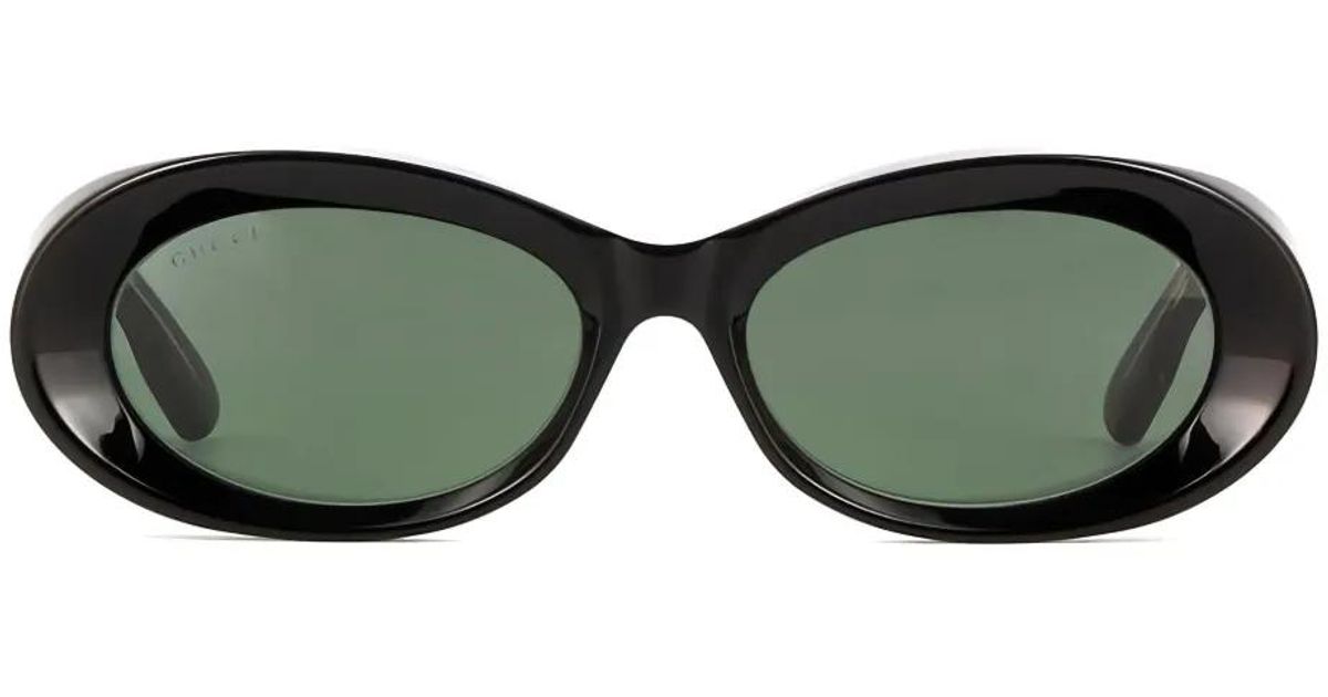 Gucci Oval-Frame Sunglasses in Green | Lyst UK