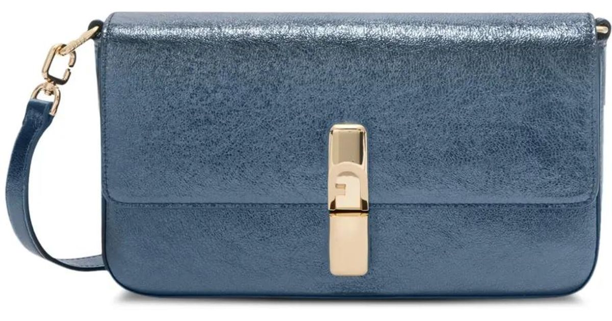 Furla Metallic-Finish Cross-Body Bag in Blue | Lyst UK
