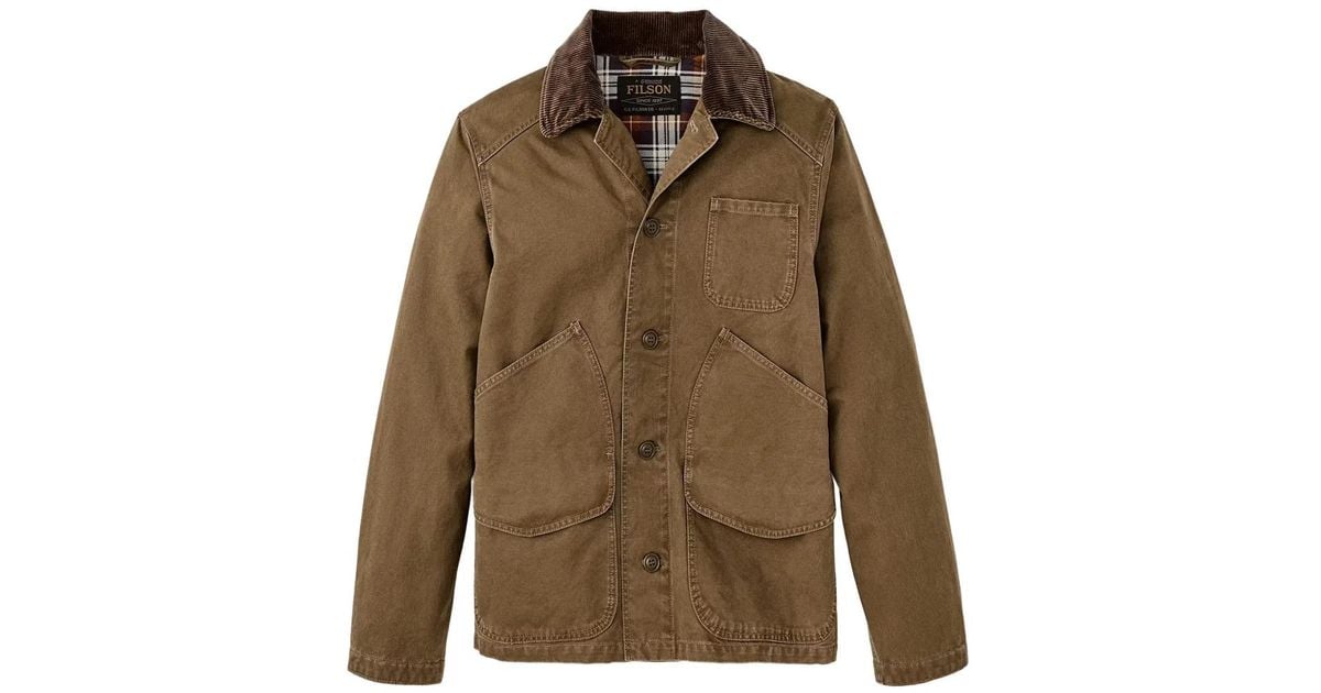 Filson Corduroy-Collar Cotton Jacket in Brown for Men | Lyst