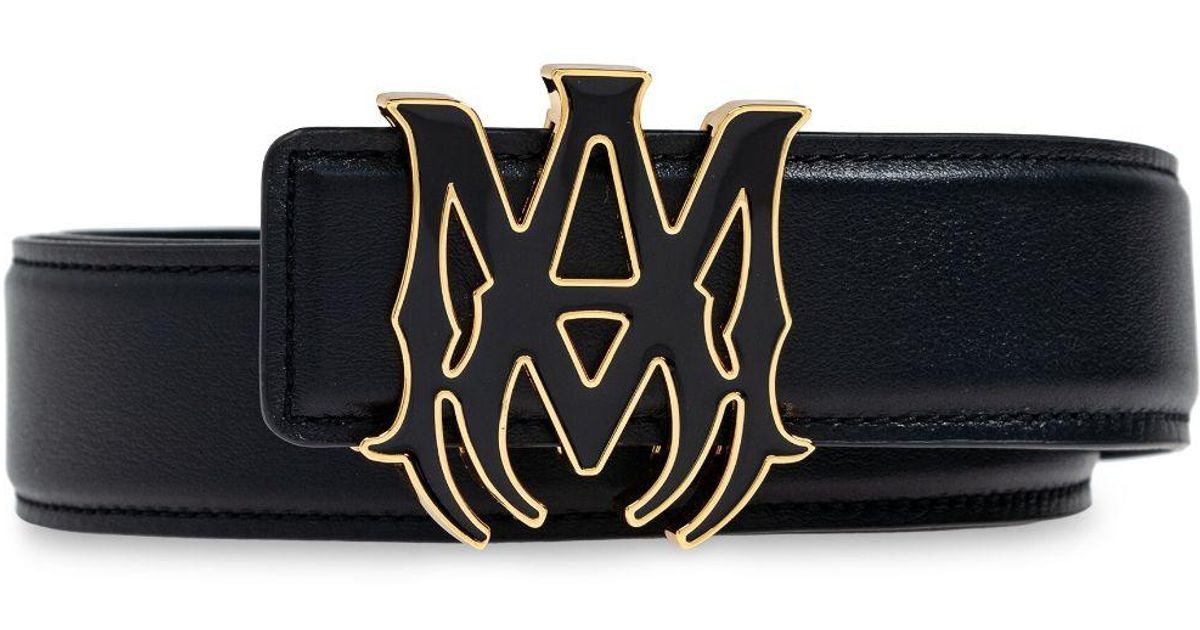 Amiri Logo-Buckle Leather Belt in Black for Men | Lyst UK
