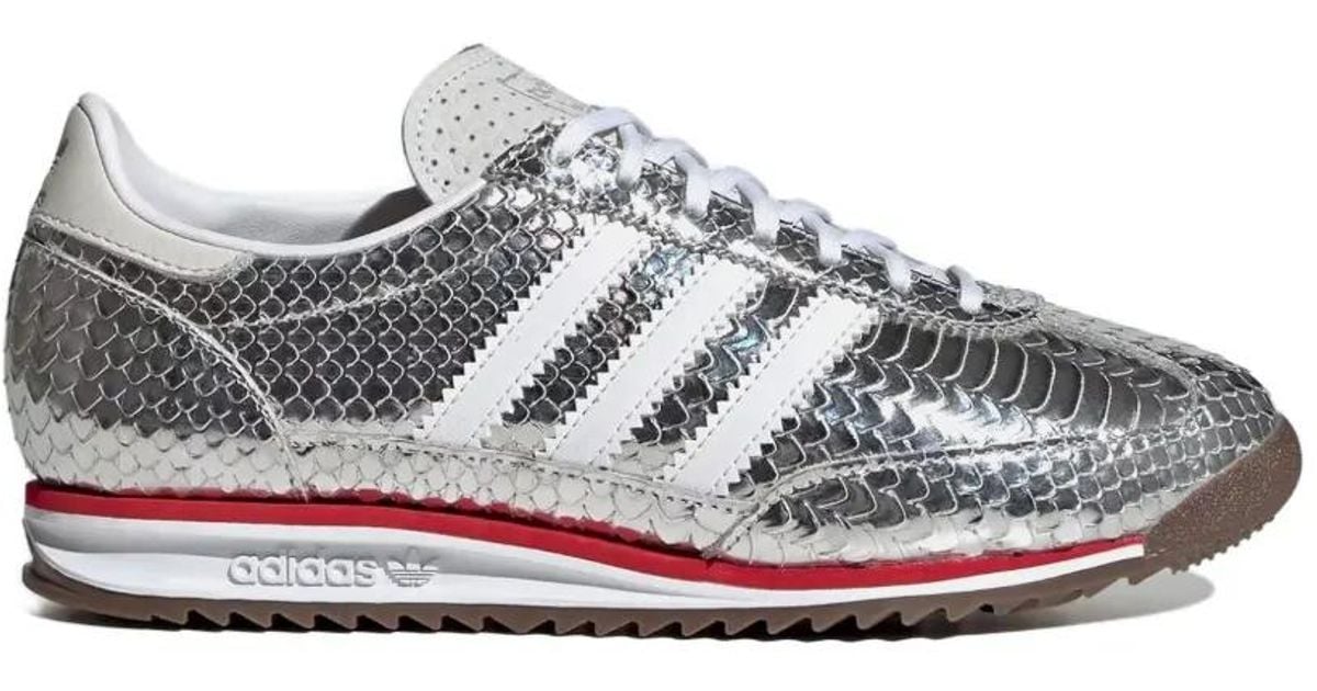 adidas Three-Stripe Reptile-Effect Sneakers in White | Lyst UK