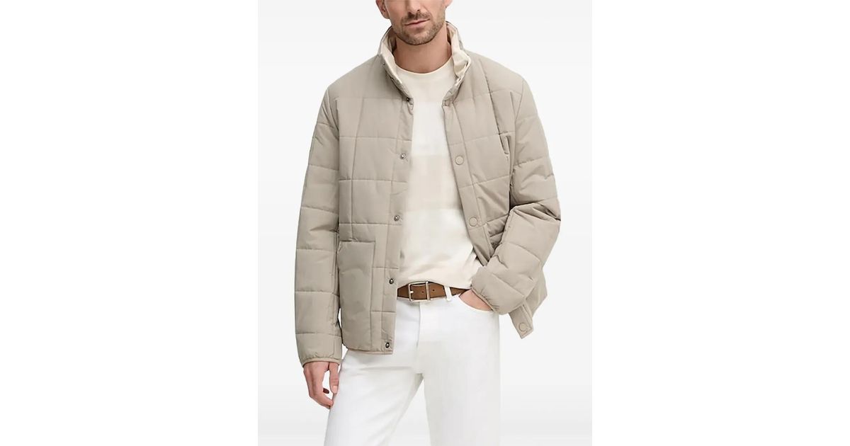 Barbour Shoreman Quilted Press-Stud Jacket in Natural for Men | Lyst UK