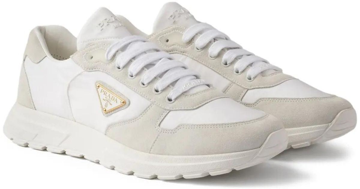 Prada Prax 2.0 Logo-Embellished Sneakers in White for Men | Lyst
