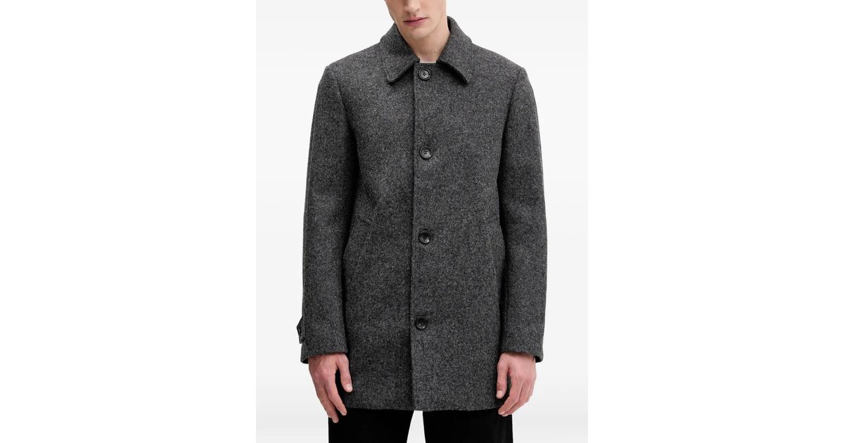 Bally Buttoned Coat in Grey for Men | Lyst Canada