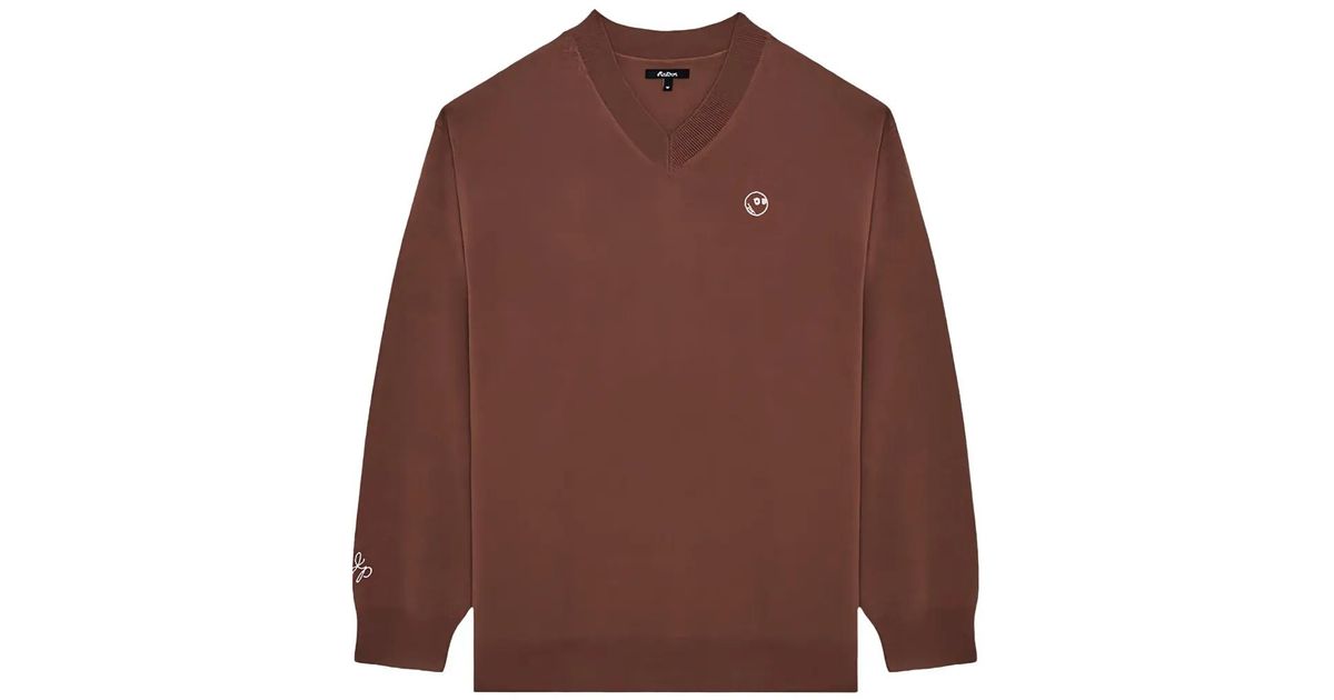 Malbon Golf X Jesper Parnevik V-Neck Sweater in Brown for Men | Lyst UK
