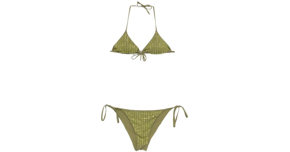 VENUJA Embellished Bikini in Green | Lyst