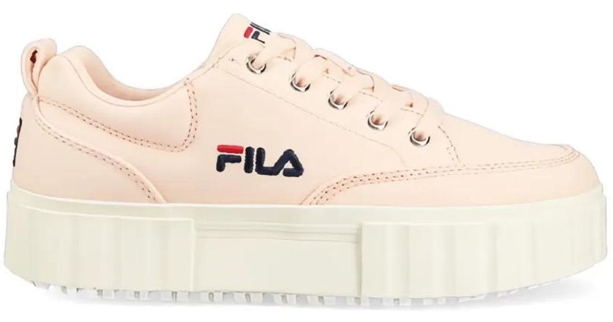 Fila Logo Platform Sneakers in Natural | Lyst UK