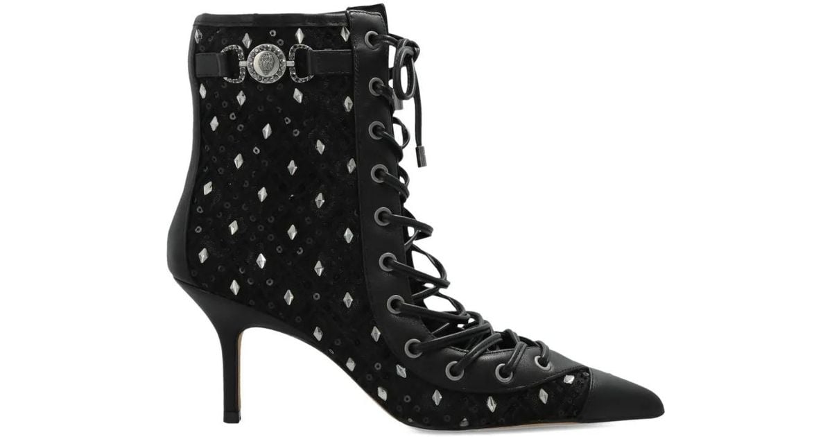 Kurt Geiger Mansion Corset Lace-Up Ankle Boots in Black | Lyst UK