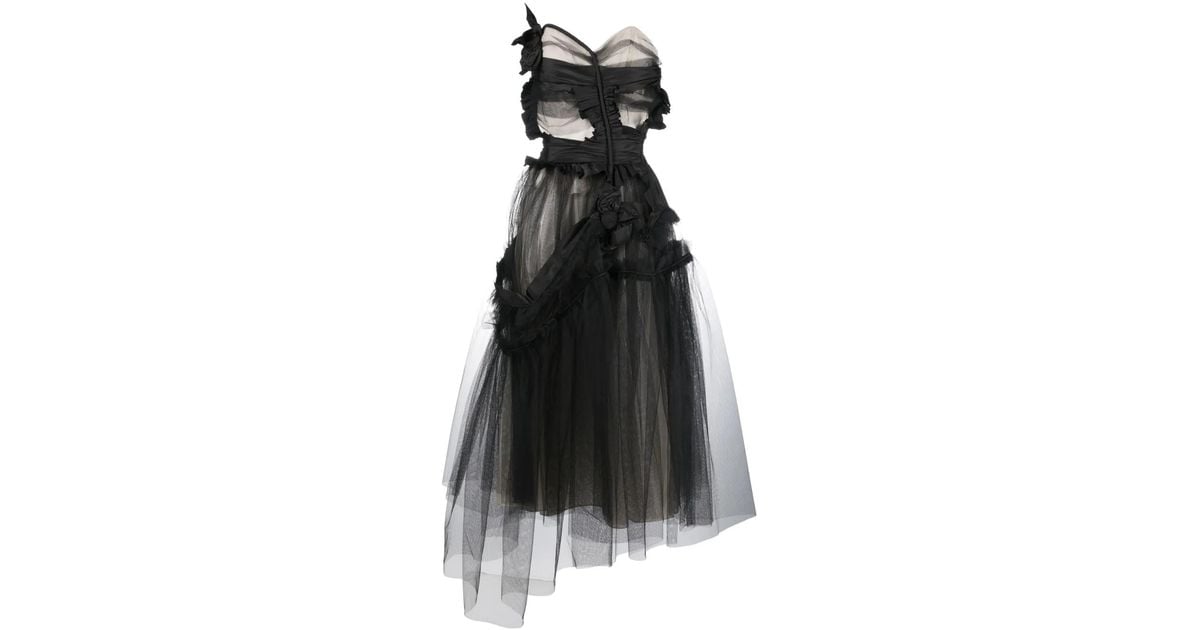 Maison Margiela Décortiqué Corset-Style Tulle Dress in Black | Lyst UK