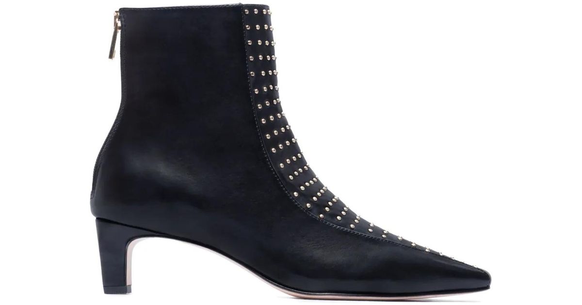 Bernardo 50Mm Esme Pointed-Toe Studded Ankle Boots in Black | Lyst