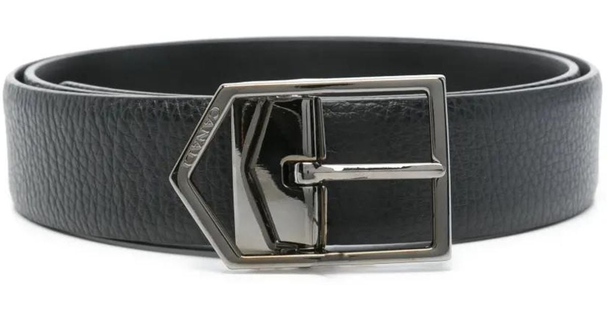 Canali Leather Belt in Grey for Men | Lyst UK
