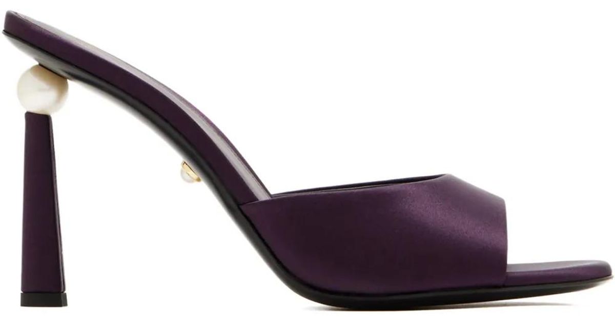 ALEVI 95Mm Liza Pearl-Embellished Sandals in Purple | Lyst UK