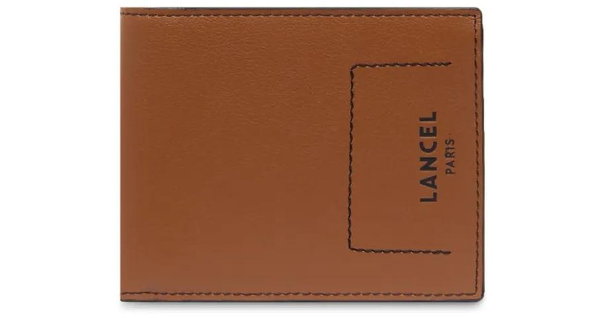 Lancel 8Cc Bi-Fold Leather Wallet in Brown for Men | Lyst