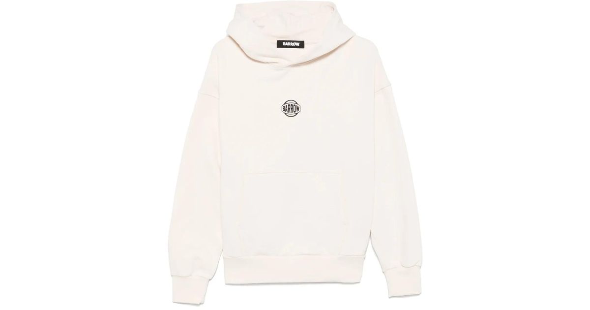 Barrow Rubberised-Logo Hoodie in White | Lyst