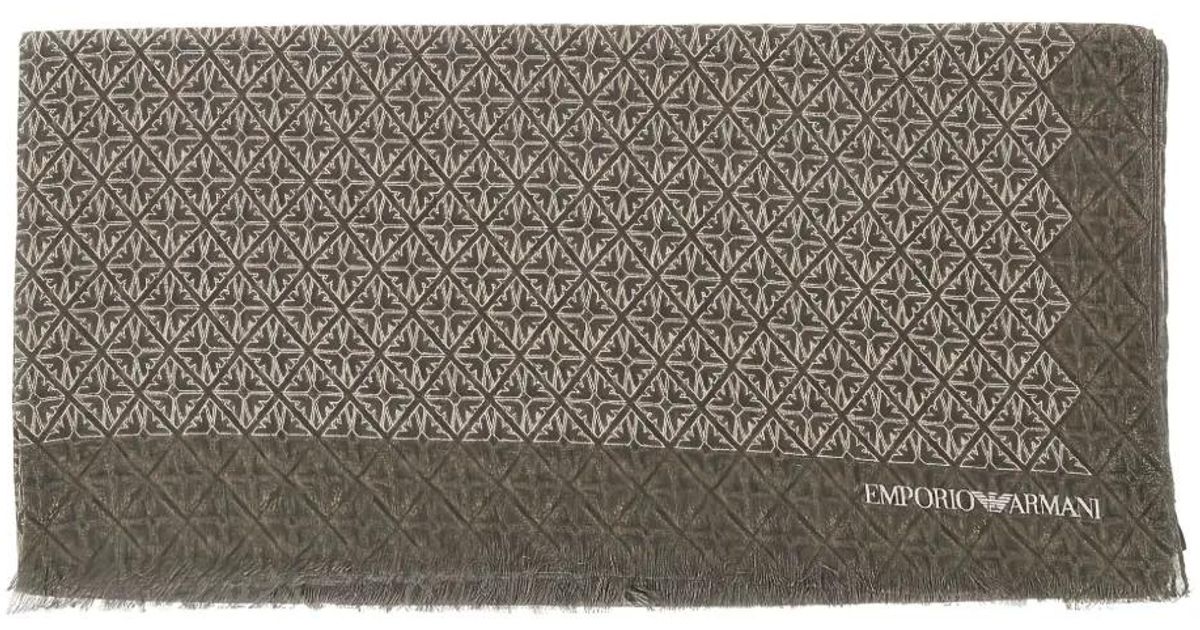 Emporio Armani Écharpe À Motif Géométrique in Grey for Men | Lyst UK