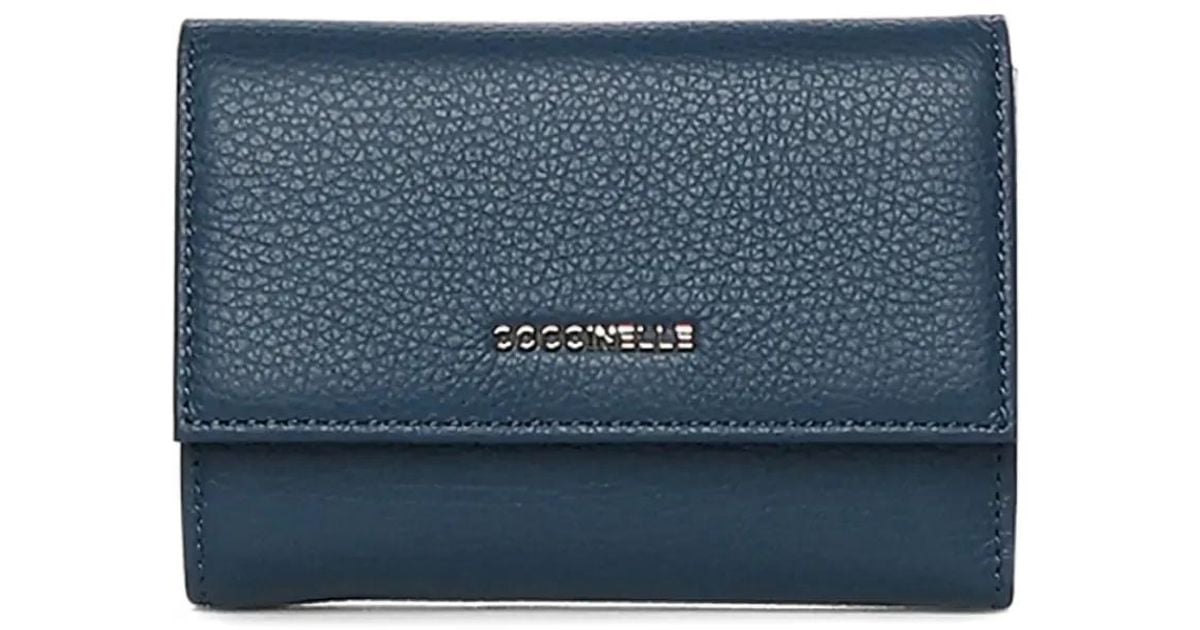 Coccinelle Logo-Plaque Leather Wallet in Blue | Lyst UK