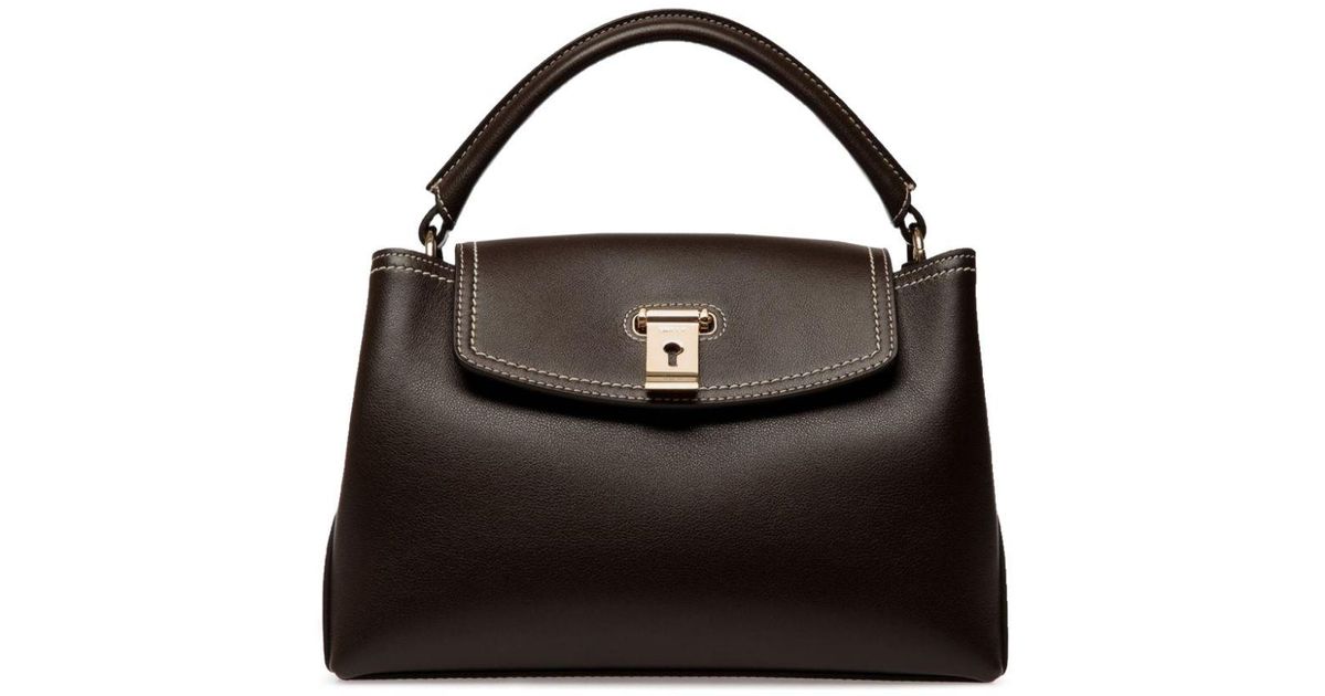 Bally Small Lock Me Tote Bag in Black | Lyst