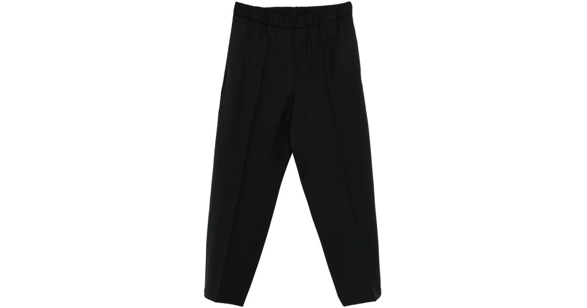 Seven Gauge Pressed-Crease Trousers in Black | Lyst UK