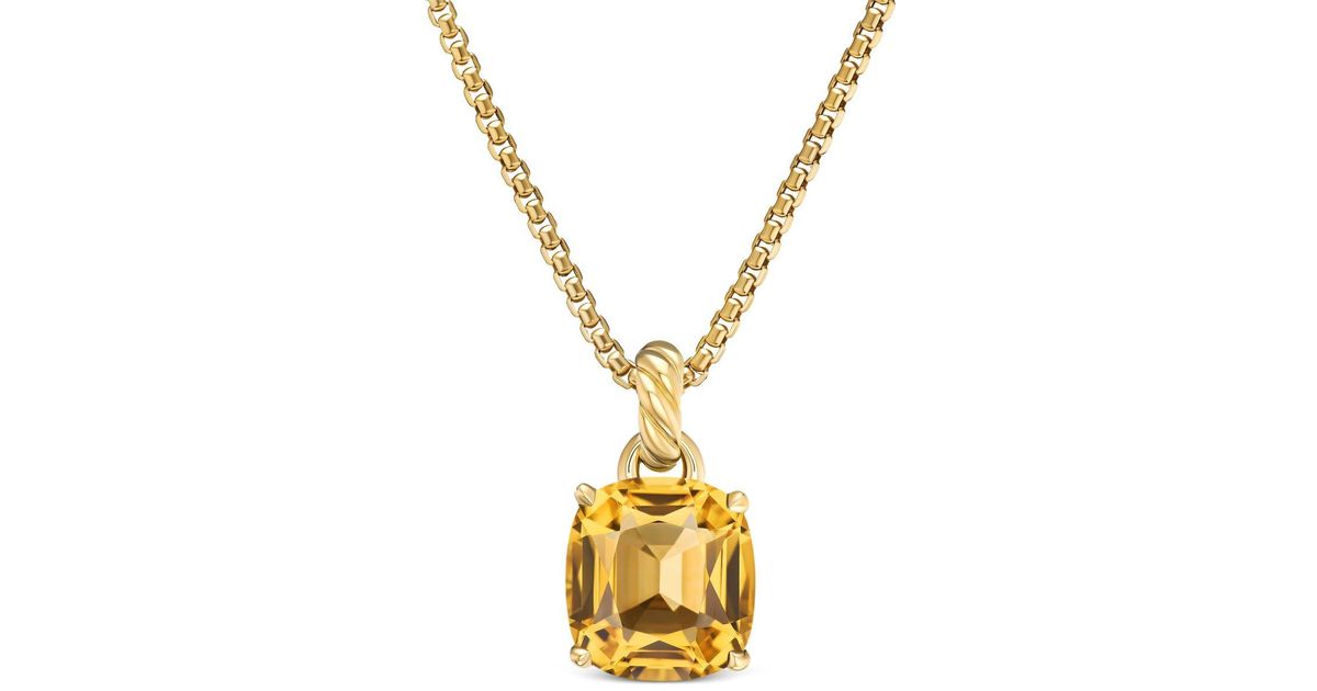 David Yurman 18Kt And Citrine Marbella Pendant (12Mm) in Metallic | Lyst