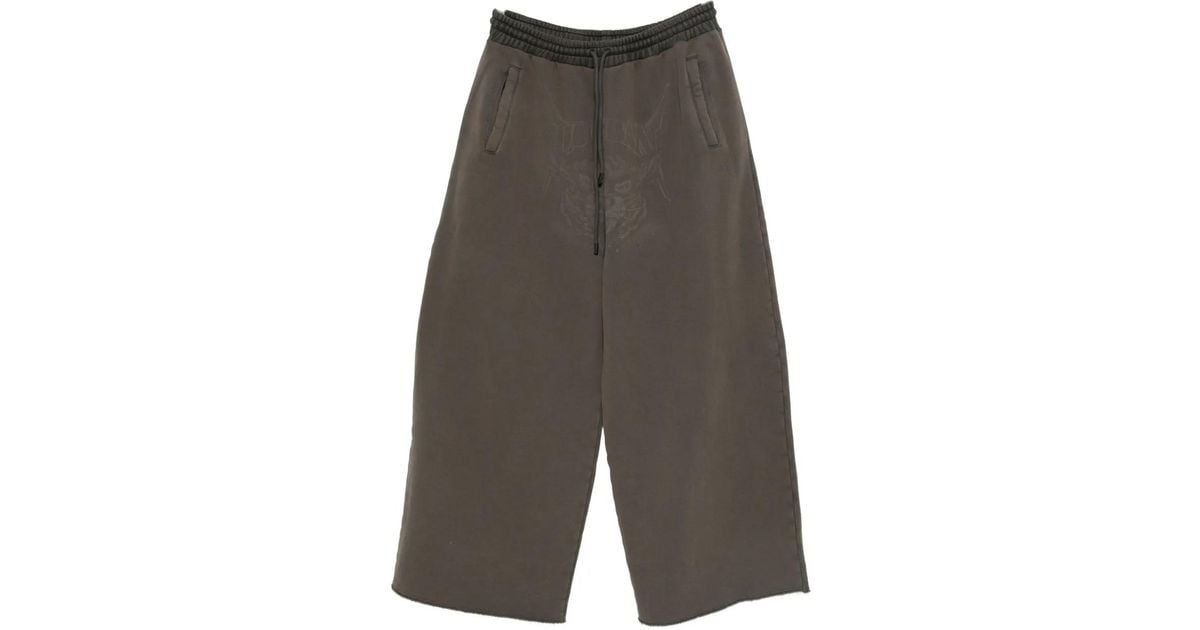 LỰU ĐẠN Bontan Raw-Cut Fleece Track Pants in Grey for Men | Lyst UK