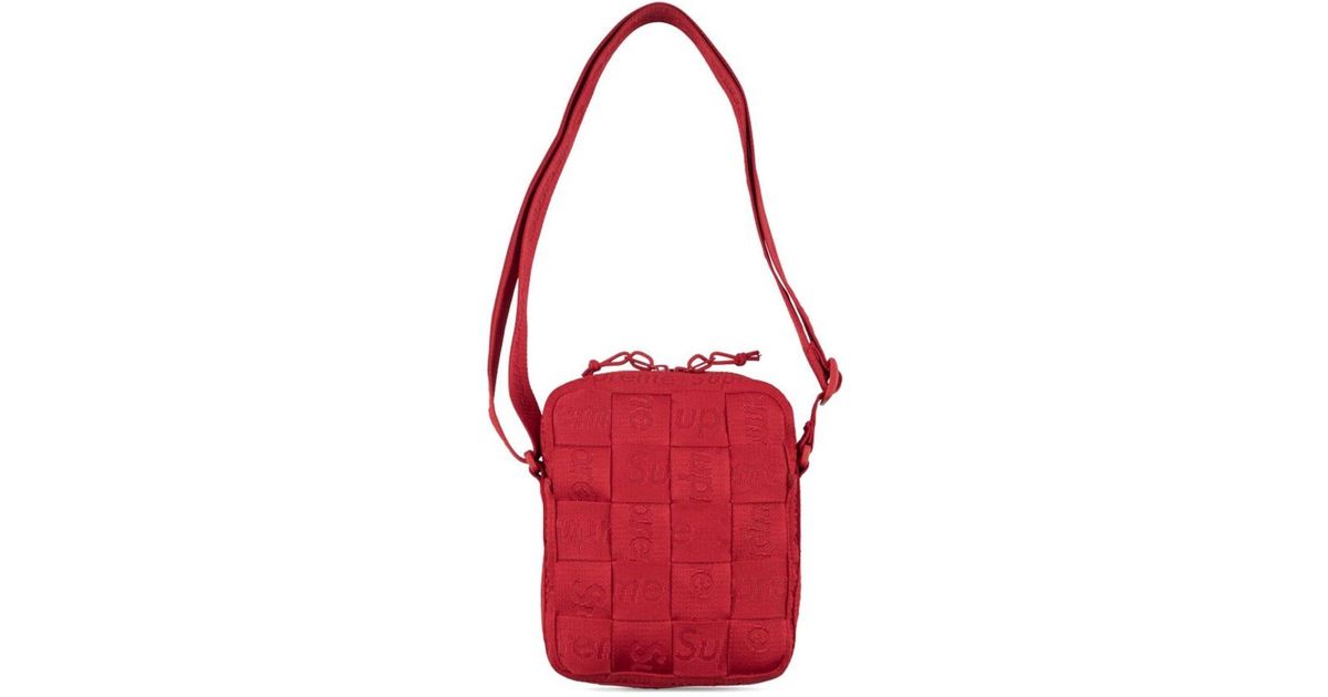 Supreme Woven Messenger Bag in Red for Men | Lyst
