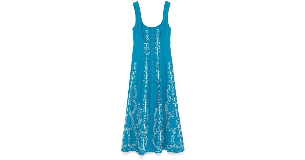 ALÉMAIS Donovan Midi Dress in Blue | Lyst