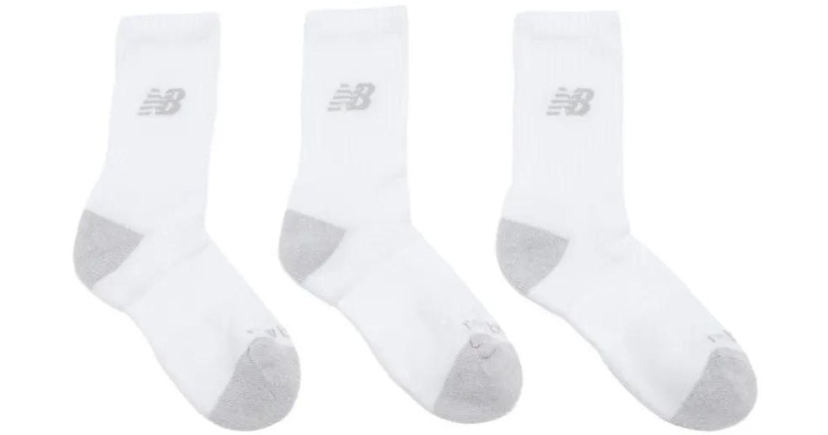 New Balance Logo Socks in White | Lyst UK