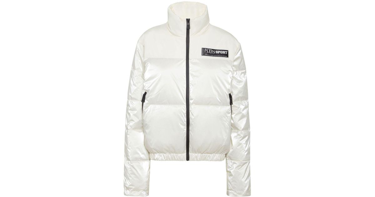 Philipp Plein Logo-Appliqué Puffer Jacket in White | Lyst