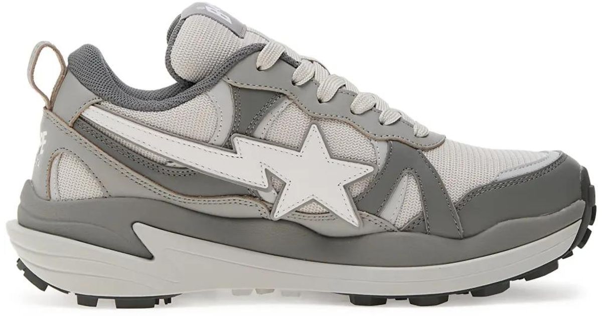A Bathing Ape Bape Trail Sta Star-Embellished Sneakers in Gray for Men ...