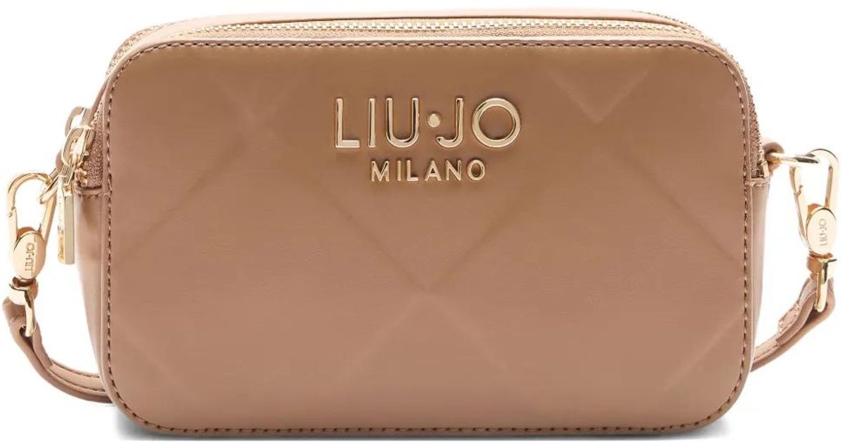 Liu Jo Diamond-Pattern Cross Body Bag in Brown | Lyst