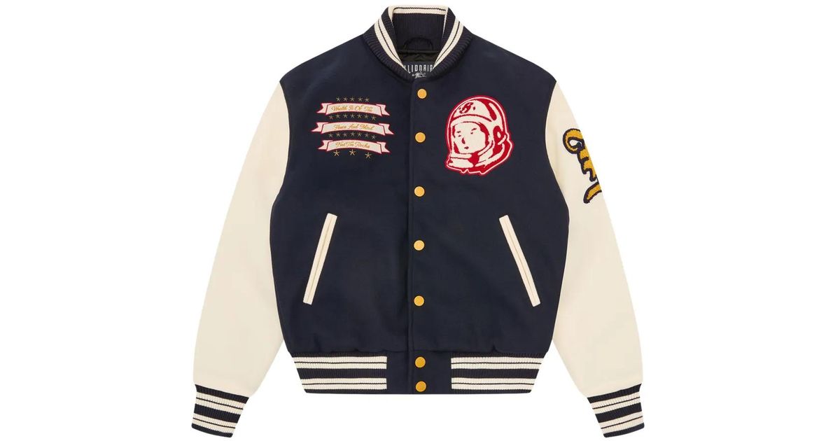 BBCICECREAM Fanfare Script Embroidered Bomber Jacket in Blue for Men ...