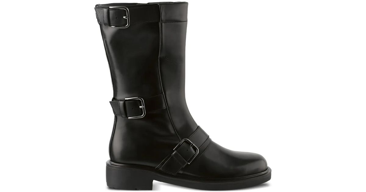 Högl Billie Buckle-Embellished Leather Biker Boots in Black | Lyst