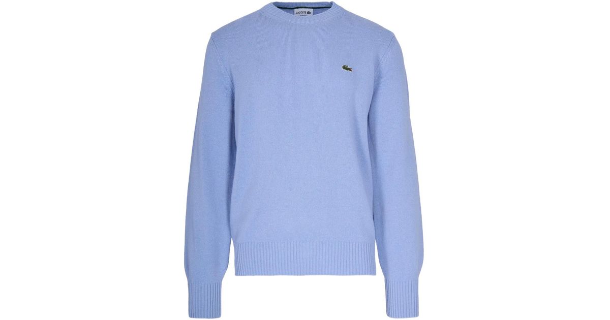 Lacoste Wool Sweater in Blue for Men | Lyst UK