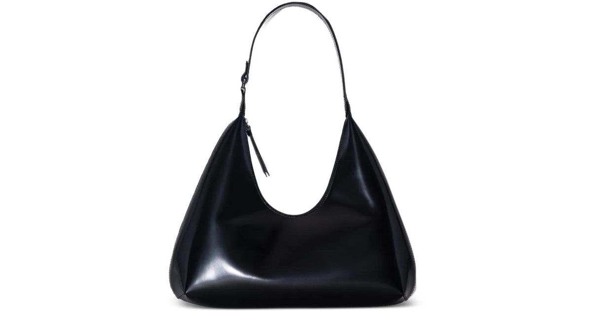 BY FAR Amber Leather Shoulder Bag in Black | Lyst