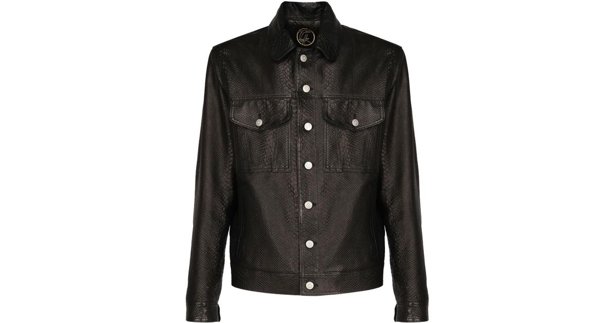 Giuliano Galiano Julius Caesar Leather Jacket in Black for Men | Lyst UK