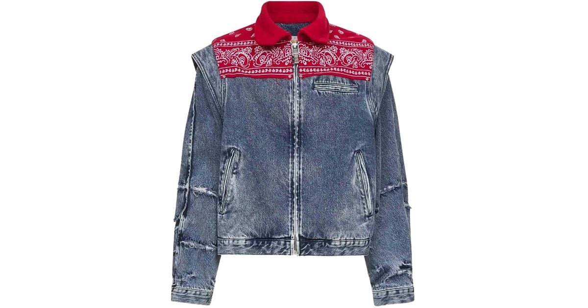 PDF Zip-Up Denim Jacket in Blue for Men | Lyst UK