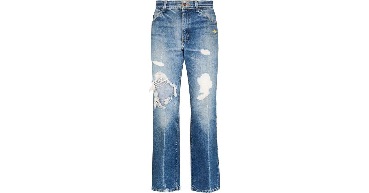 Phipps Denim X Lee Ripped Straight-leg Jeans in Blue for Men | Lyst