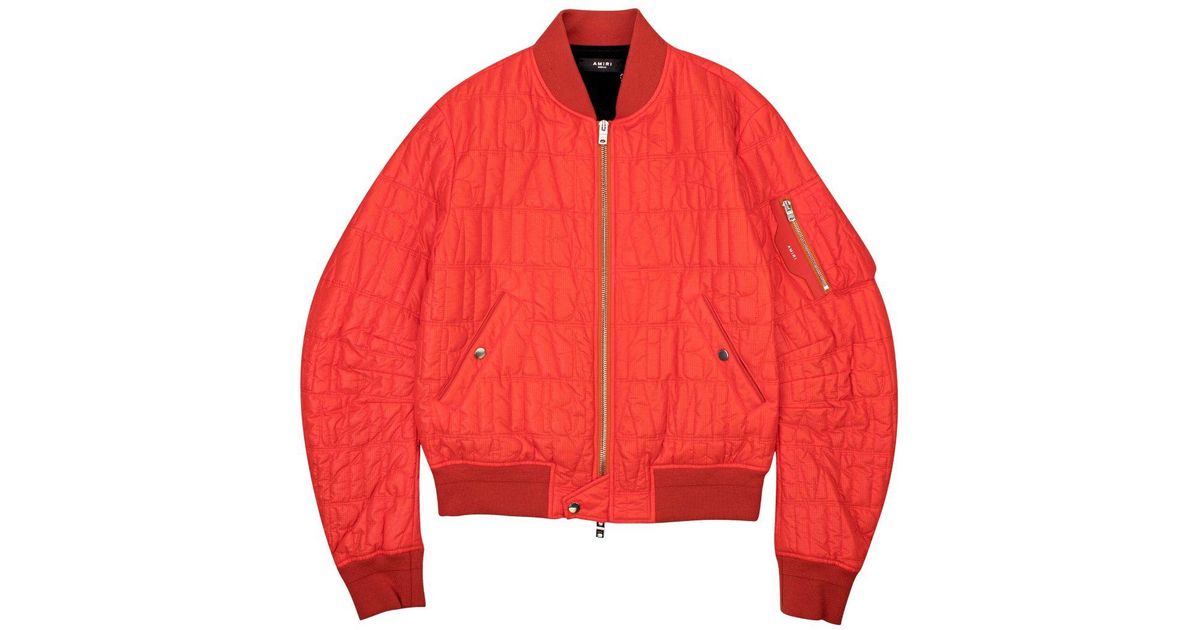 Amiri Quilted Bomber Jacket in Red for Men | Lyst