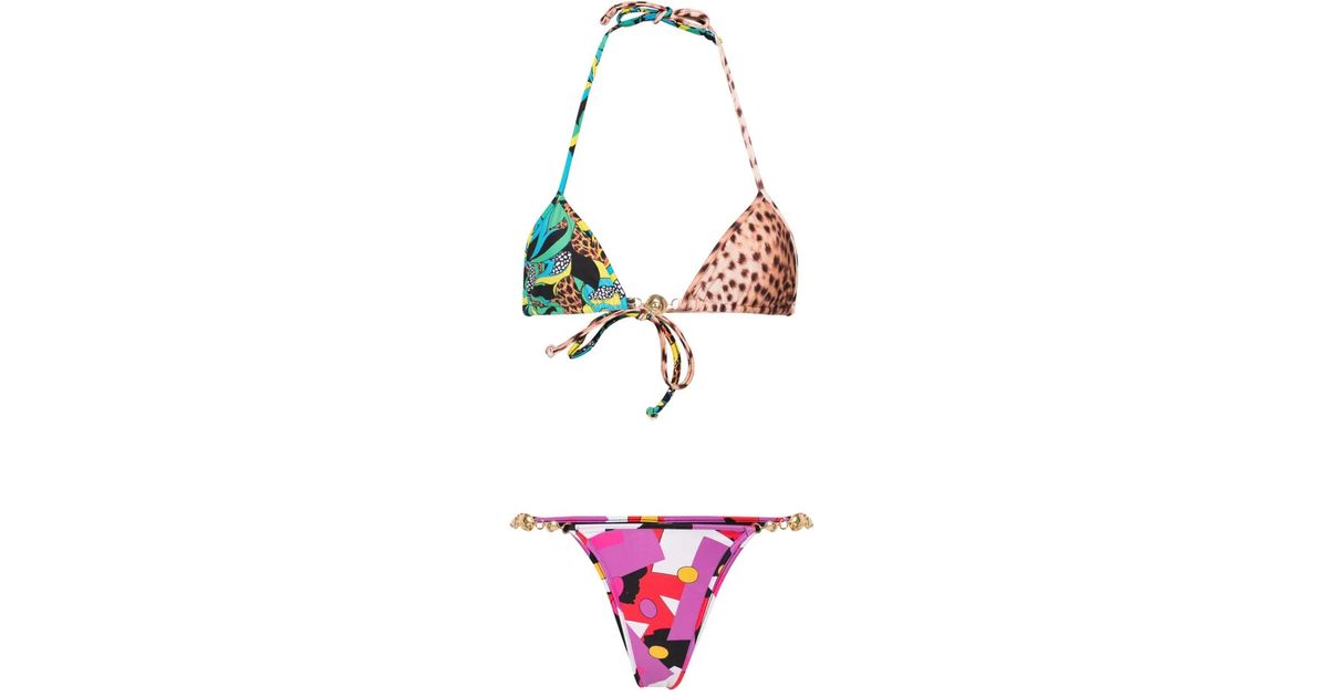 Reina Olga Splash Mix-Print Bikini in Pink | Lyst