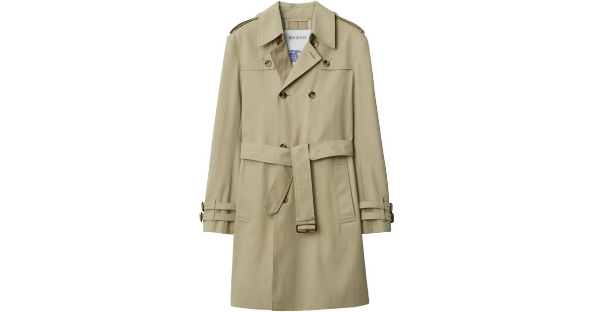 Burberry Mid-Length Trench Coat in Green for Men | Lyst UK