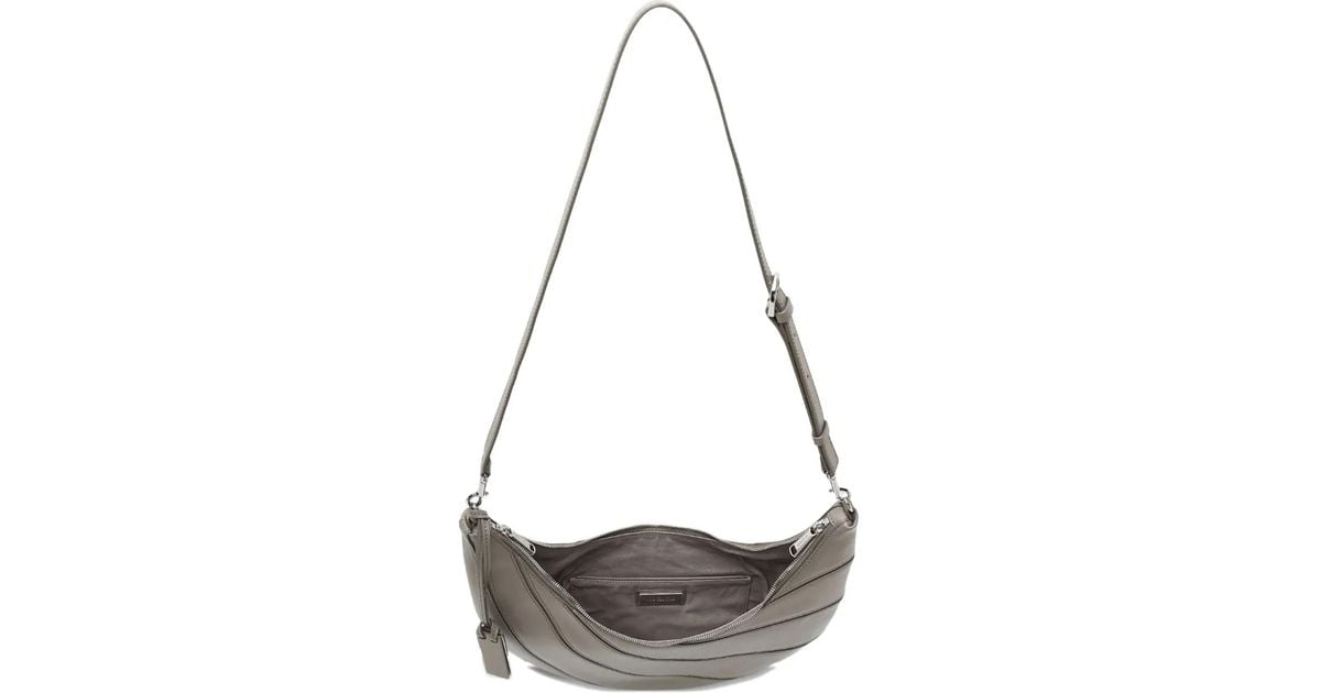 Joy Gryson Crescent-Shaped Leather Shoulder Bag in Grey | Lyst UK