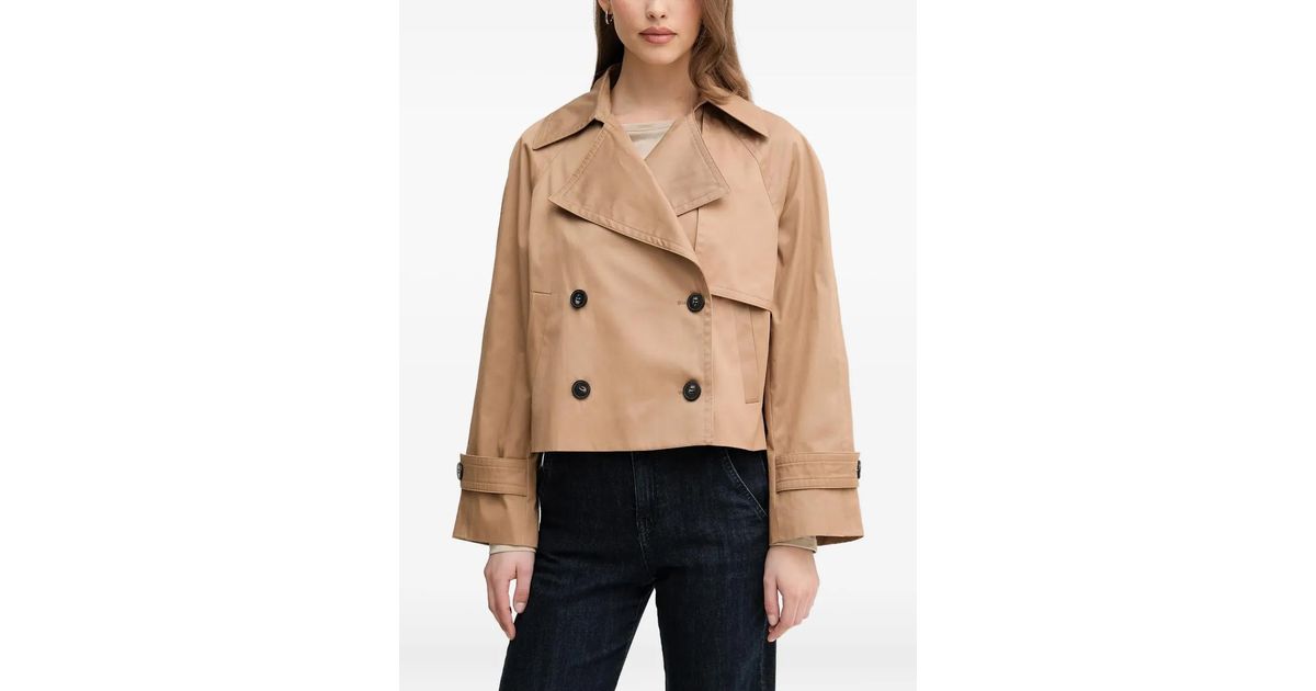 Benetton Button Double Breasted Jacket in Natural | Lyst UK