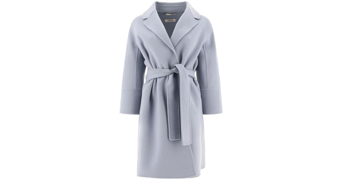 Max Mara "Arona" Double Wool Coat in Blue | Lyst