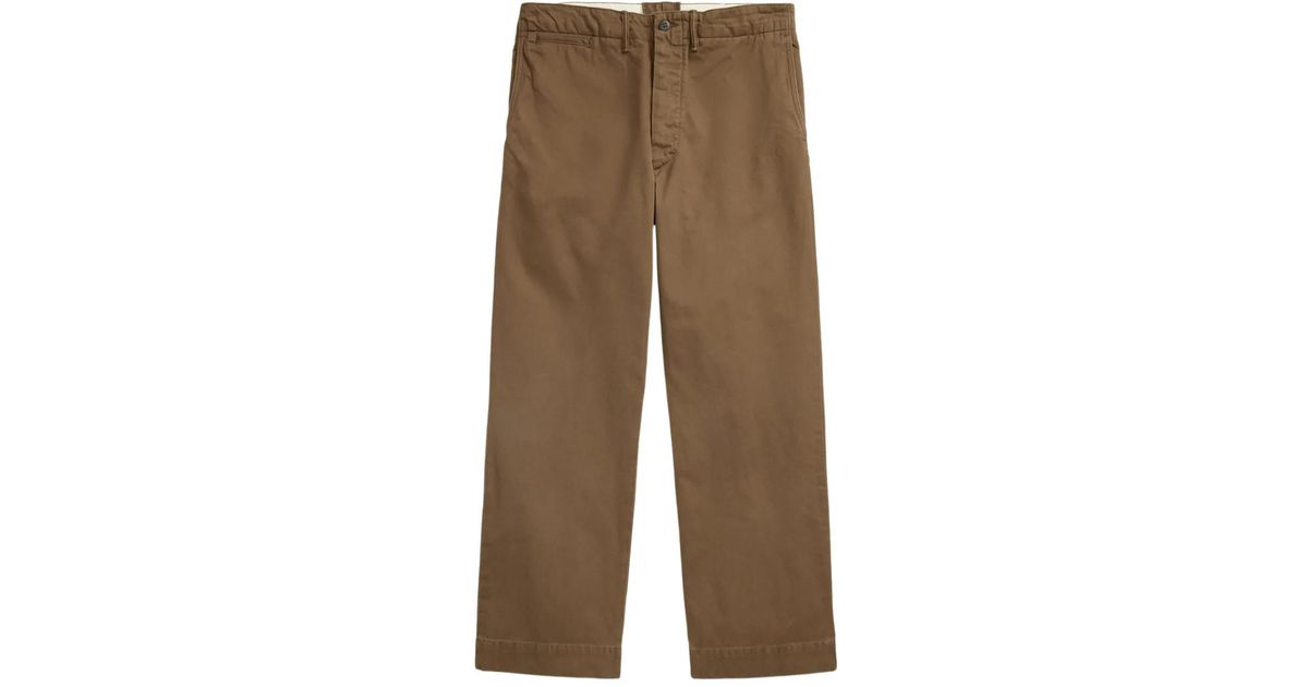 RRL Straight-Leg Chino Trousers in Natural for Men | Lyst