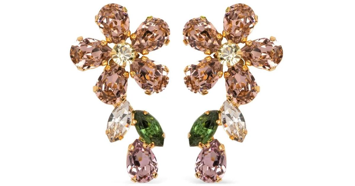 Jennifer Behr Odelia Flower Earrings in White | Lyst UK