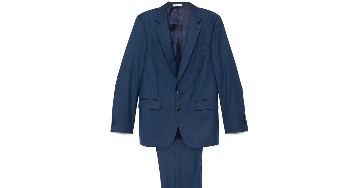 Fursac Virgin Wool Suit in Blue for Men | Lyst