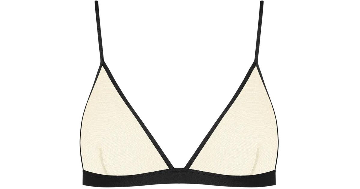 Maison Close Triangle-Mesh Bra in Natural | Lyst UK